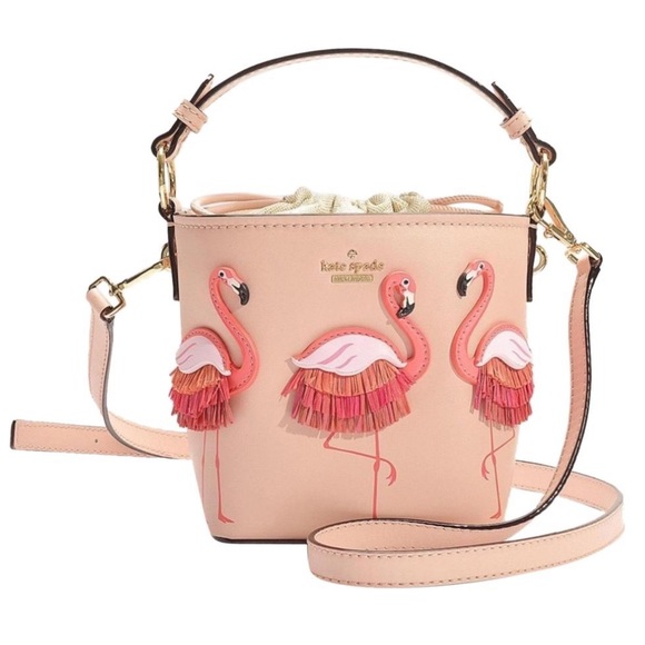 kate spade | Bags | Kate Spade Flamingo Pippa Bucket Leather Crossbody ...